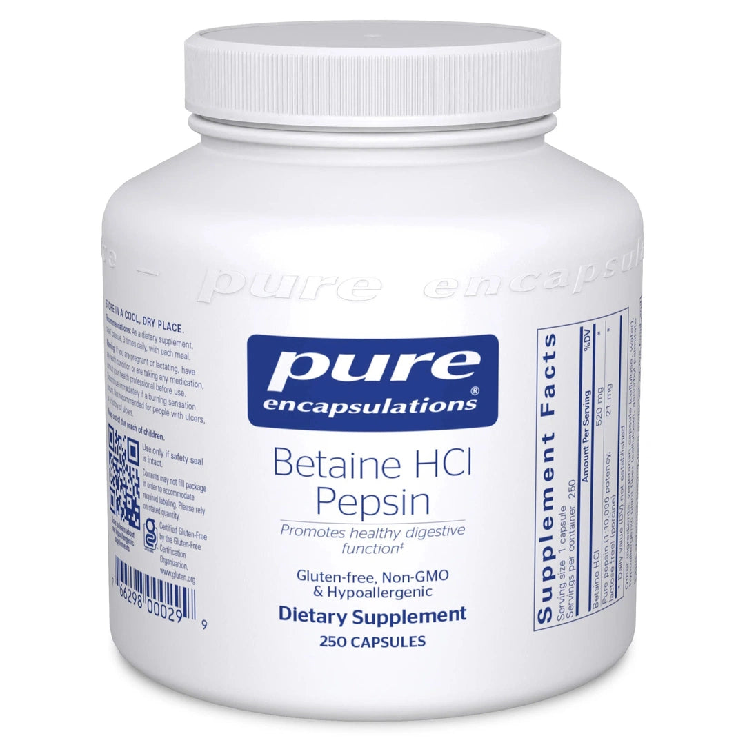 Betaine HCL Pepsin (250 capsules) – Dr Jeffrey James and Associates